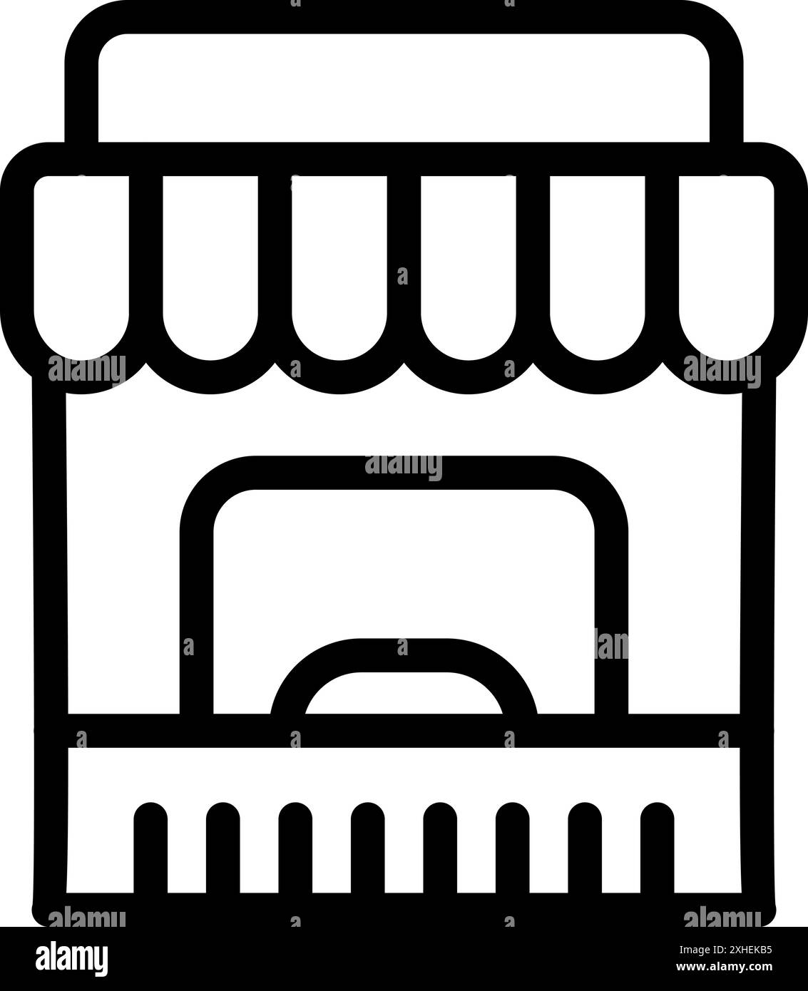 Simple icon representing a street food stall selling take away food ...