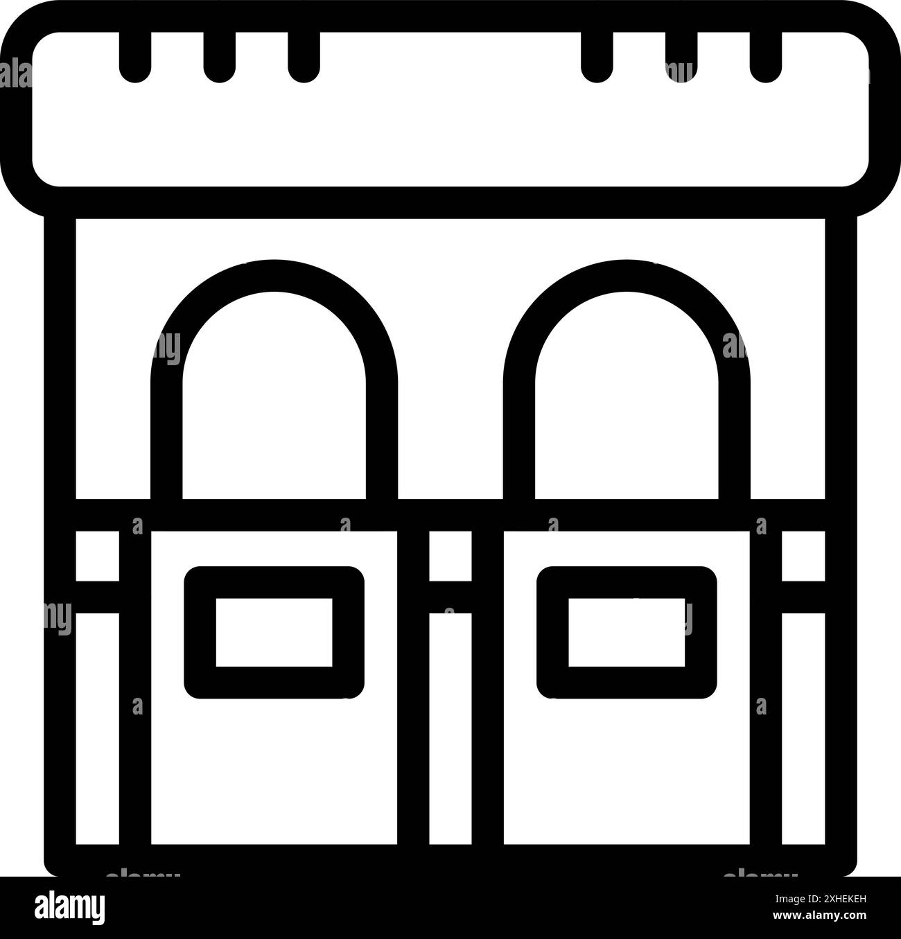 Public Toilet Building With Two Doors And Arched Roof For Hygiene And