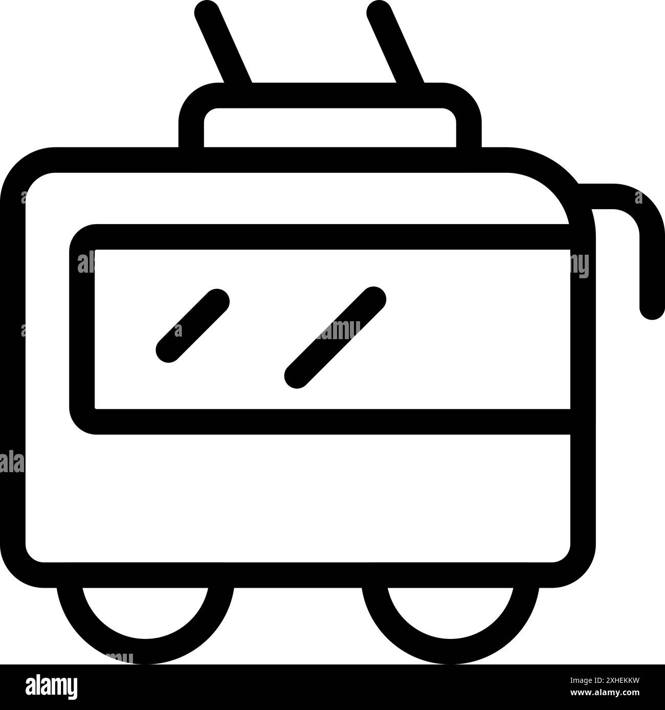 Simple line drawing of a trolleybus, an ecological way to commute in ...