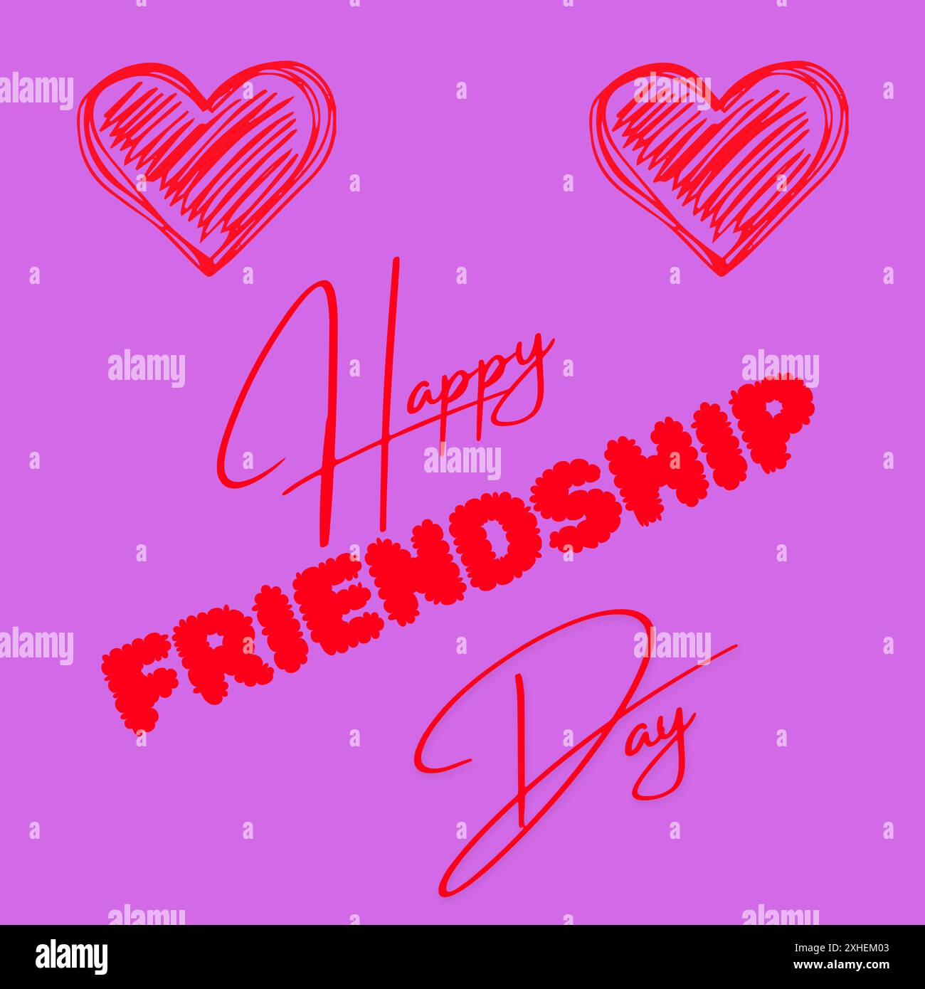 Happy Friendship Day. International Event with heart shape. Lettering ...