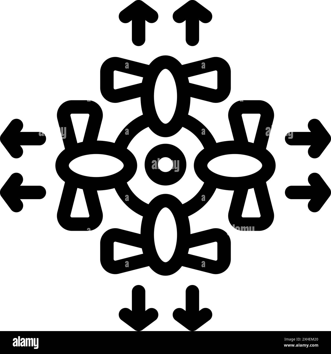 Icon of a data exchange system with arrows pointing in and out, representing data flow Stock ...