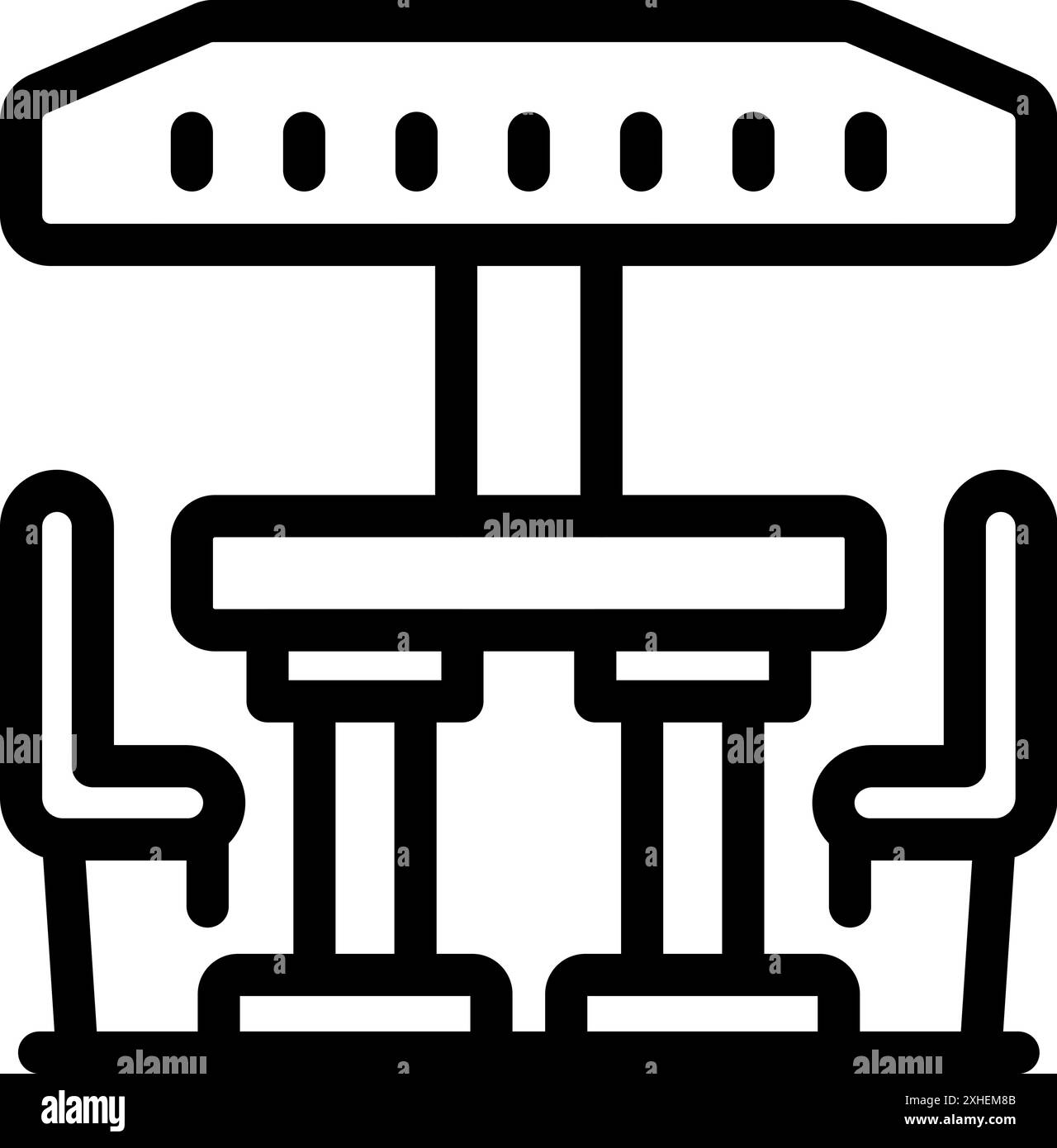 Street food court with a table and two chairs offering a place to eat ...