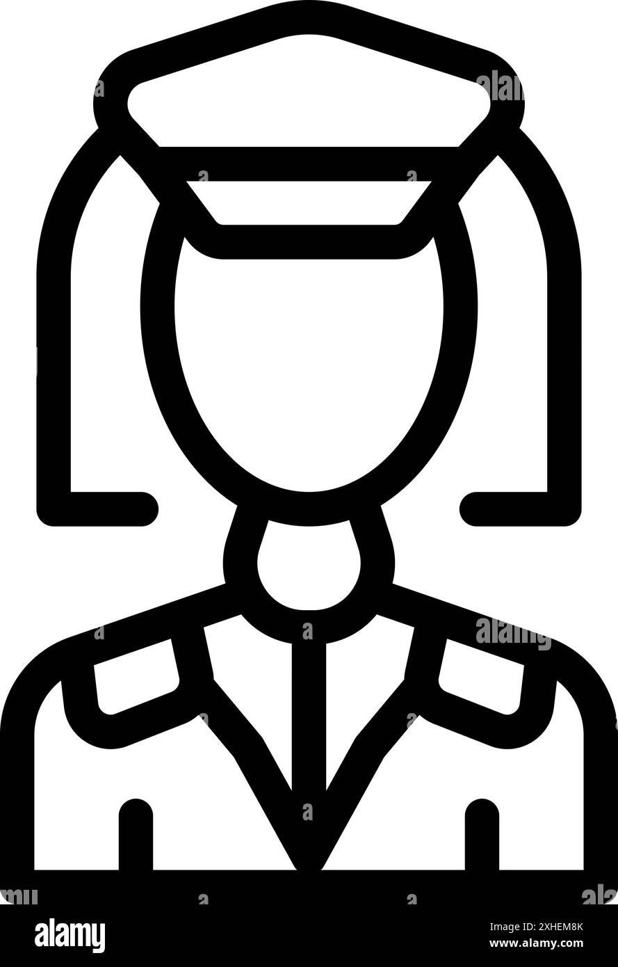 Line drawing of a female police officer wearing a uniform and hat Stock ...