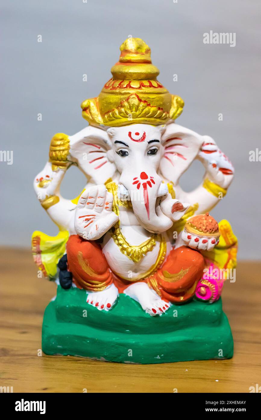 hindu holy god ganpati colorful idol on the occasion of ganesh ...