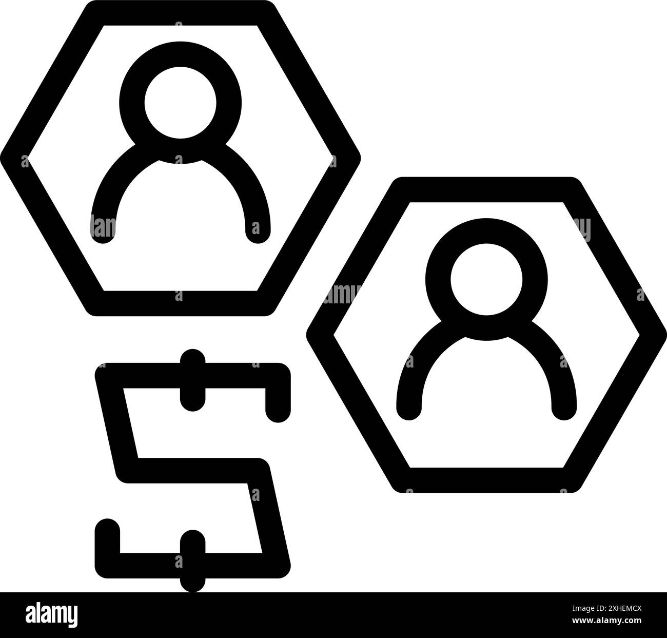 Business Network Concept With People Avatars Linked By A Flowchart Symbolizing A Complex