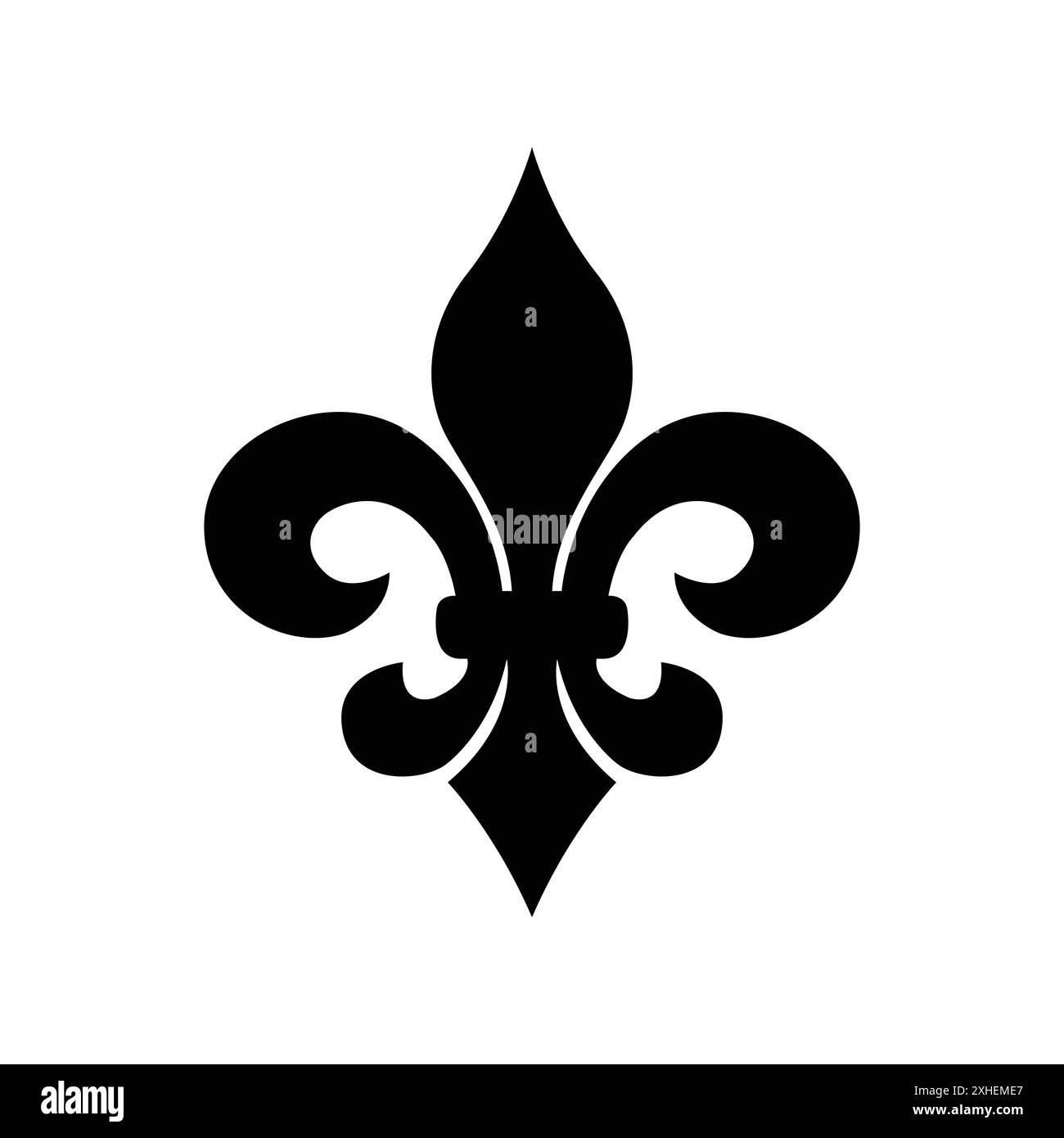 fleur de lis - heraldic icon vector design template in white background ...