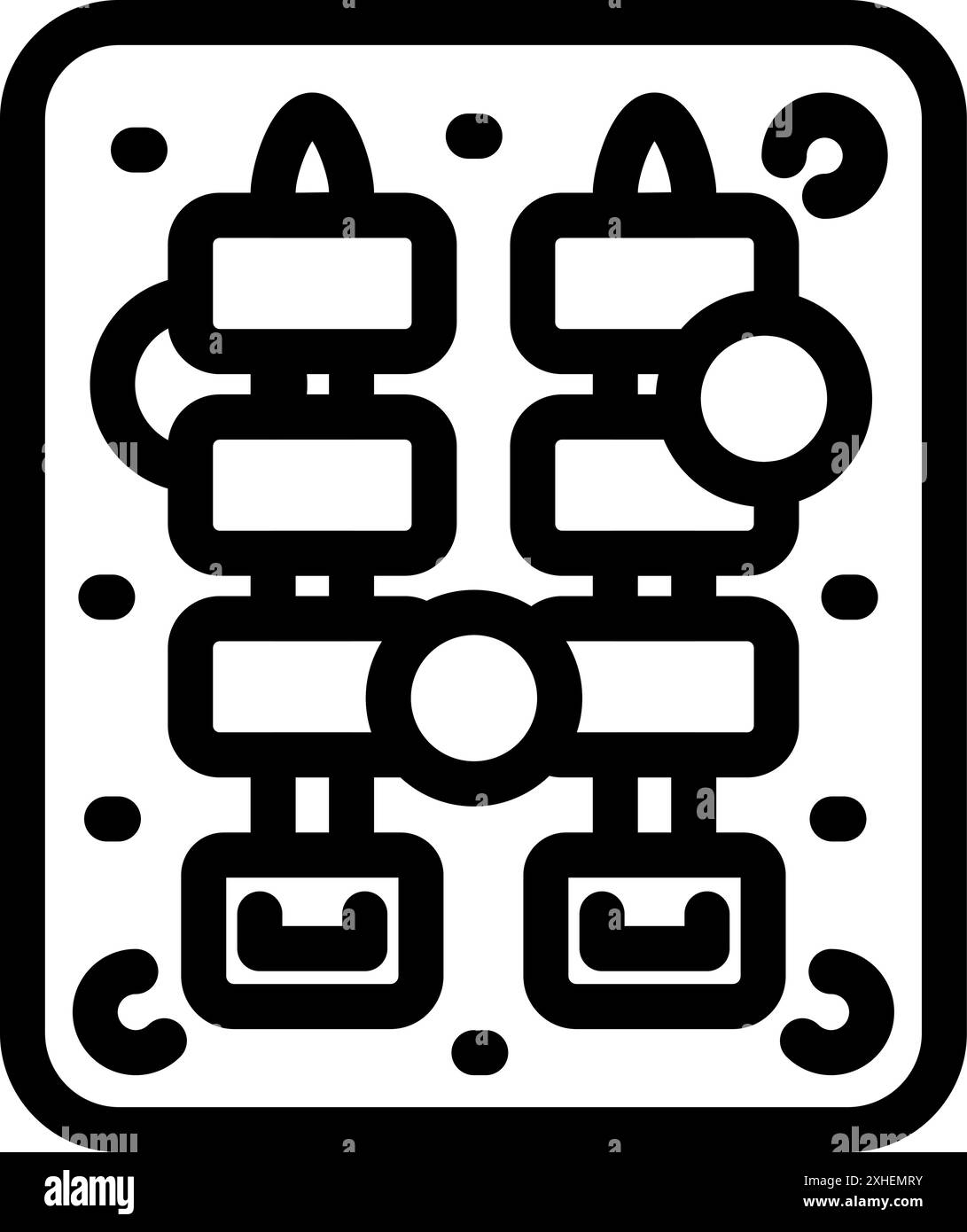 Black and white icon of a complex electrical panel, symbolizing power ...