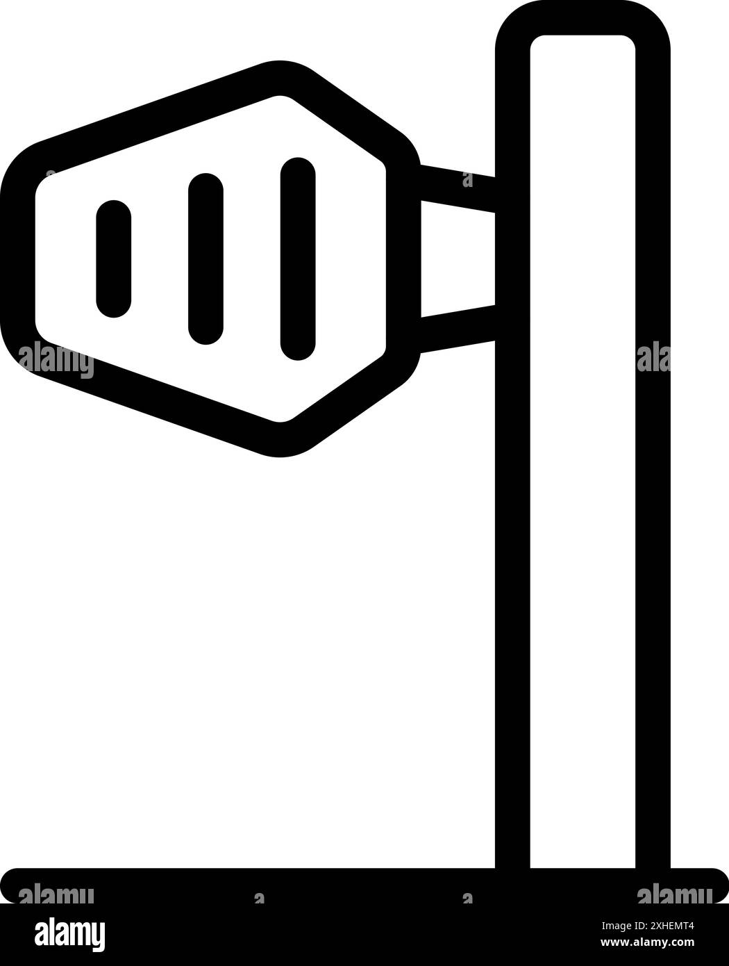 Simple line icon of a windsock showing the direction and speed of the ...