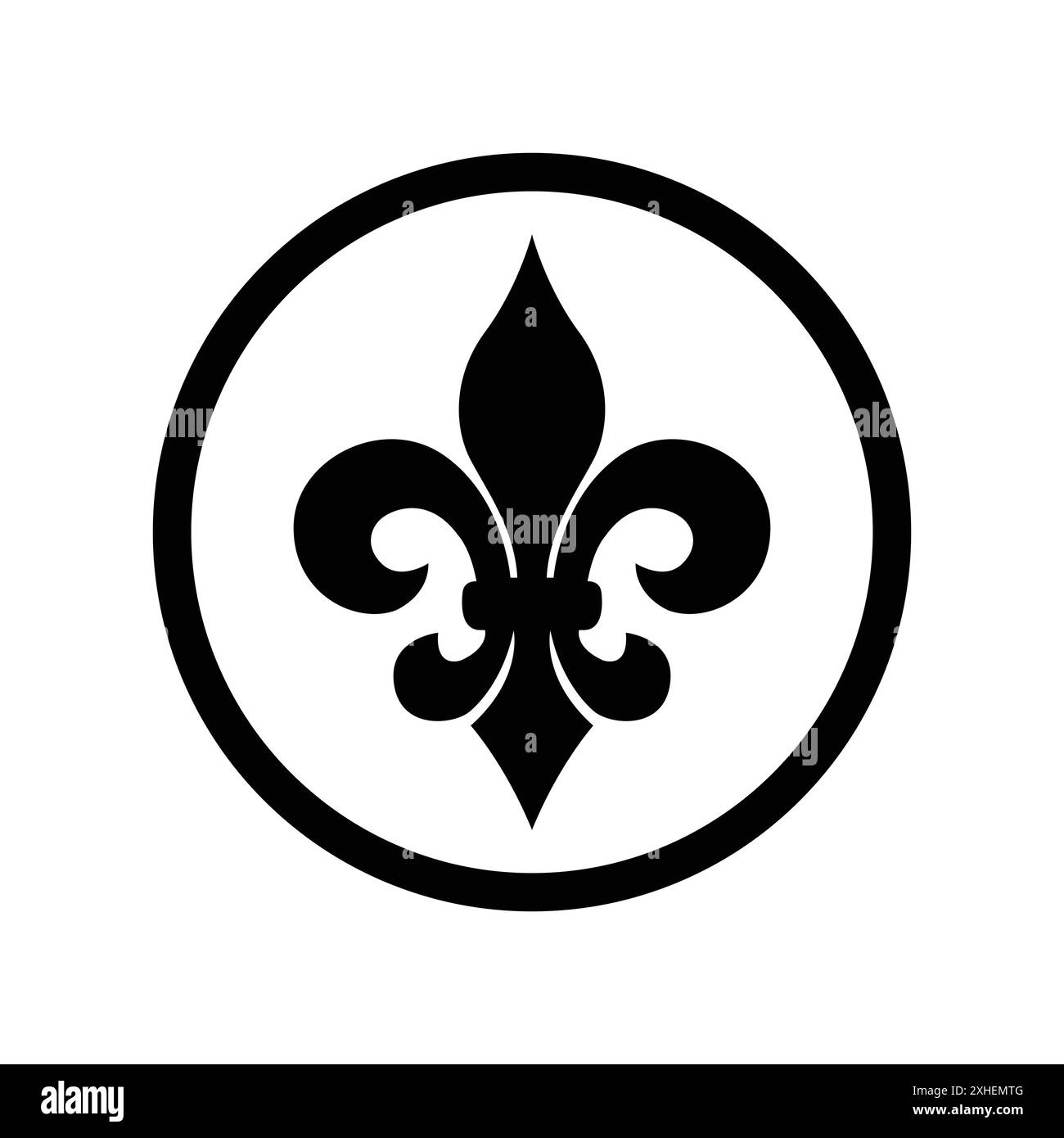 fleur de lis - heraldic icon vector design template in white background ...