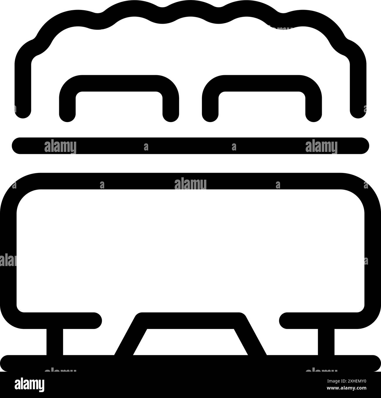 Simple icon of a train station platform with an information board ...