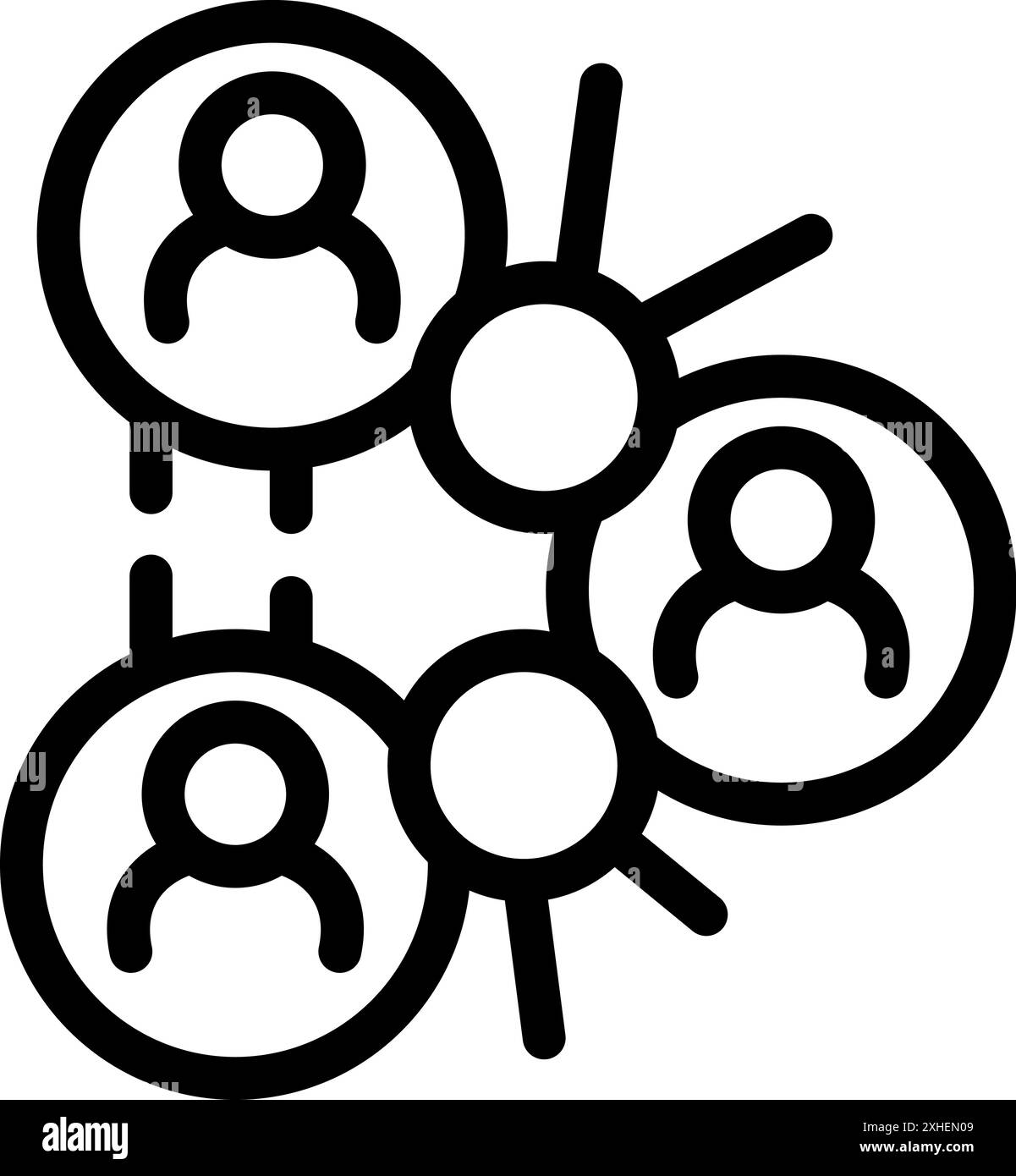 Simple icon of people connecting through a network of nodes ... Simple icon of people connecting through a network of nodes ...