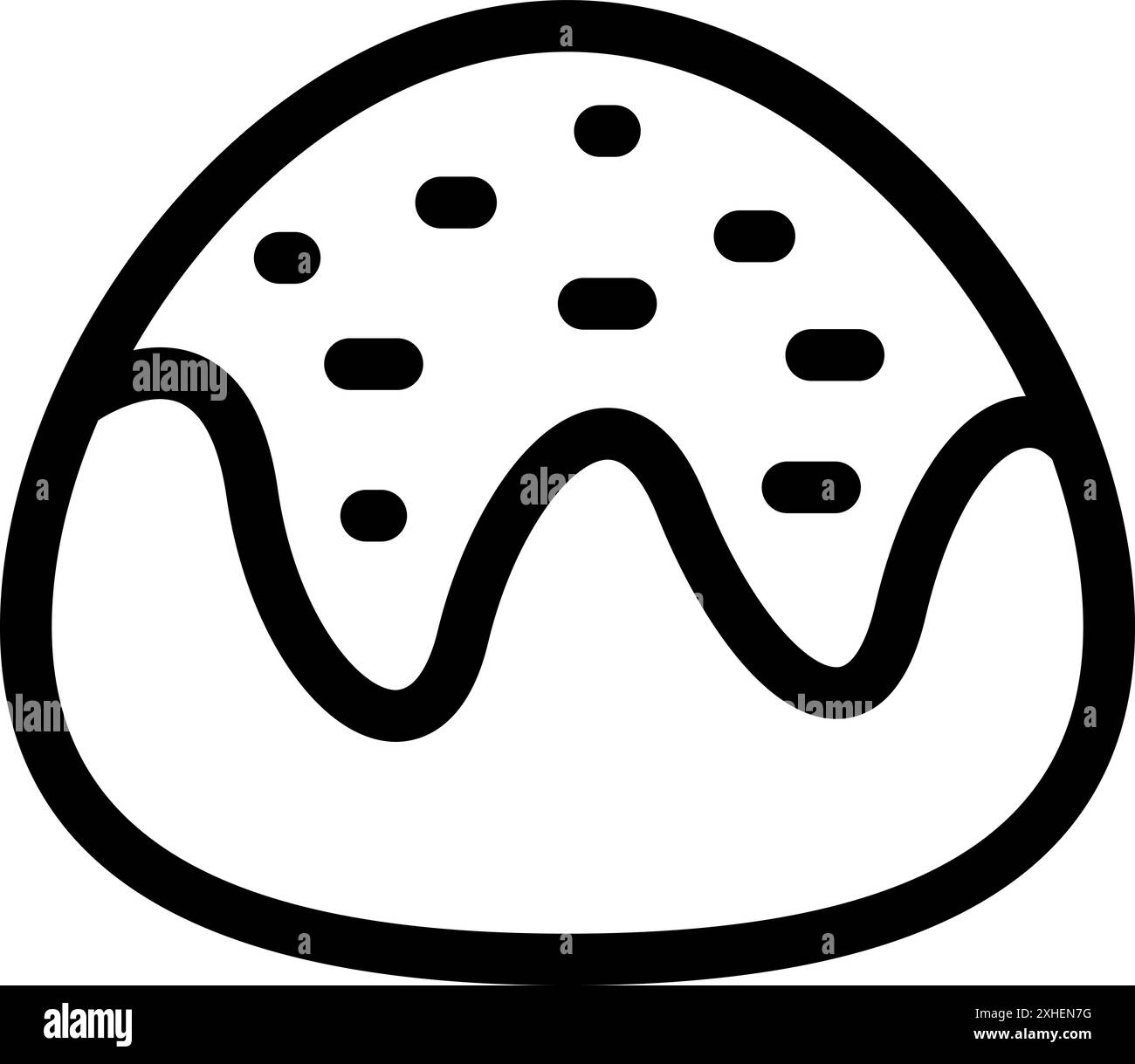 Simple line drawing of a donut with icing and sprinkles, perfect for ...