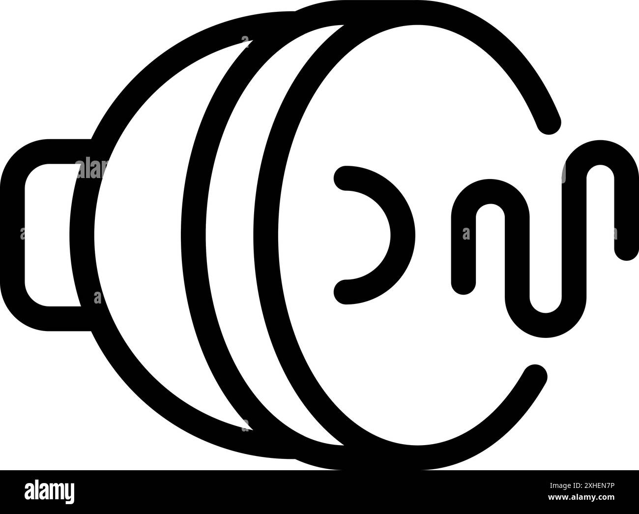 Simple bold outline icon of an audio speaker emitting a soundwave Stock ...