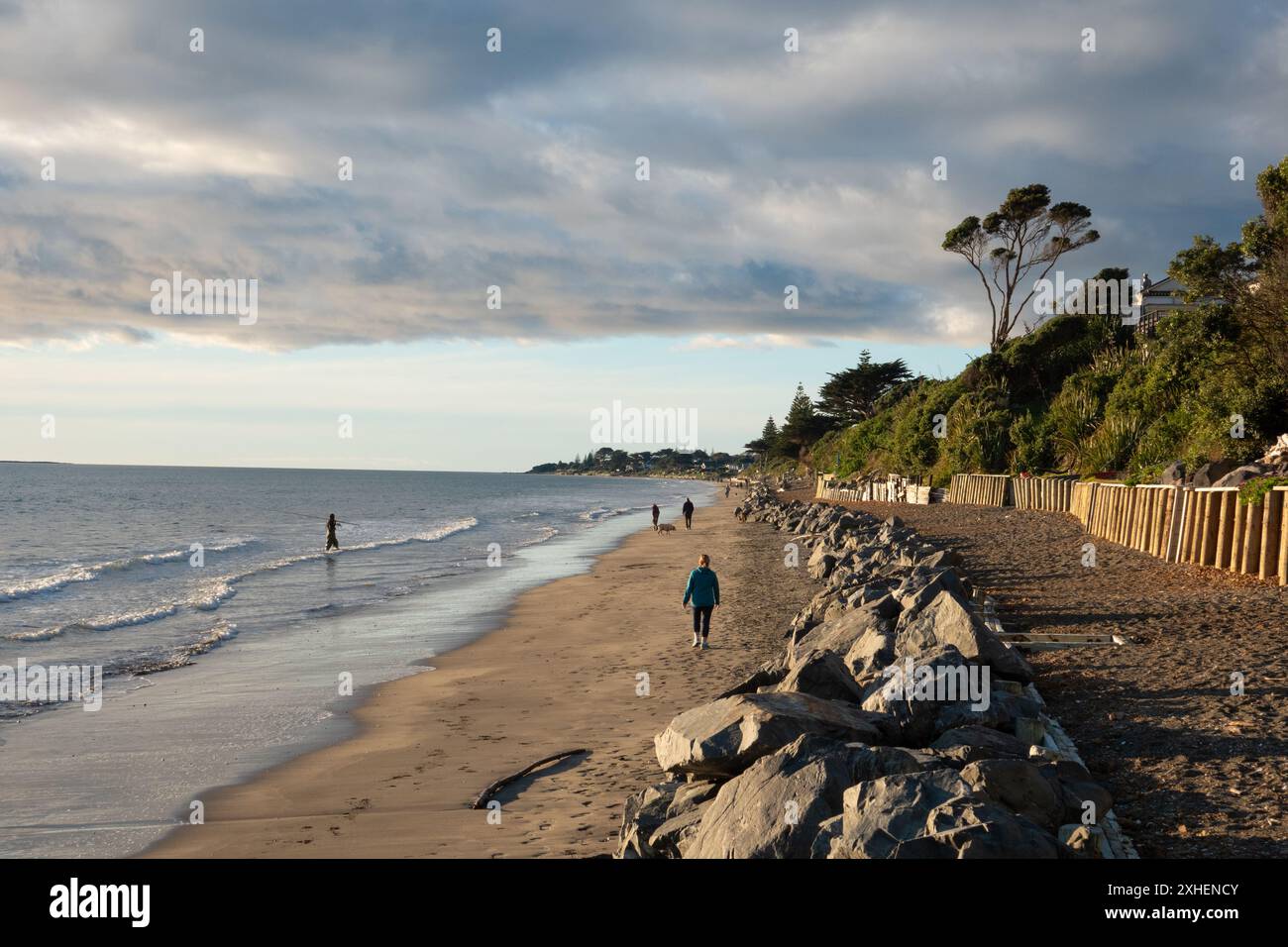 Sea walls protect houses from rising sea levels and coastal erosion on ...