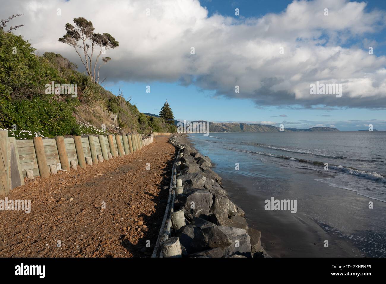 Sea walls protect houses from rising sea levels and coastal erosion on ...