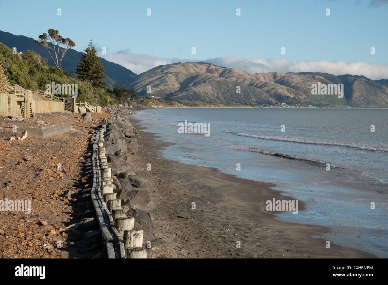 Sea walls protect houses from rising sea levels and coastal erosion on ...