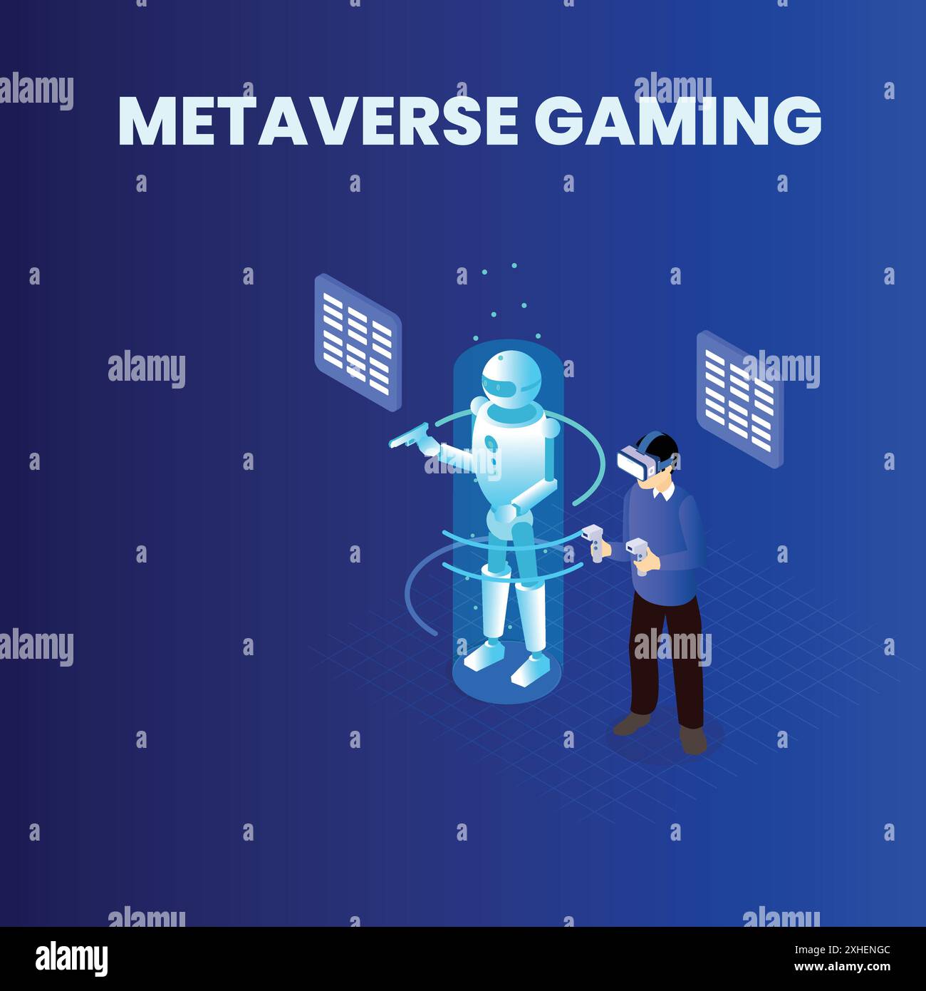 Man in virtual gaming Stock Vector Images - Alamy
