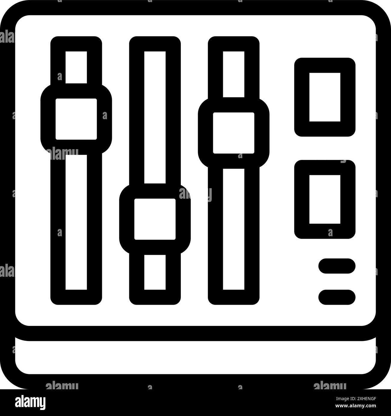 Simple icon depicting an audio mixing console, perfect for representing ...