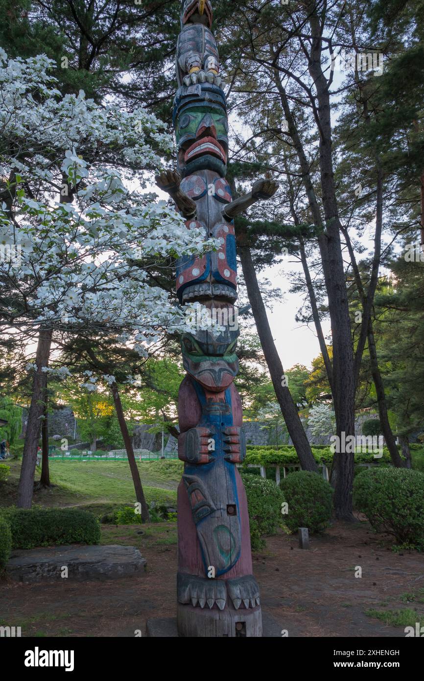 The Victoria - Morioka Friendship Pole in the grounds of Morioka Castle ...