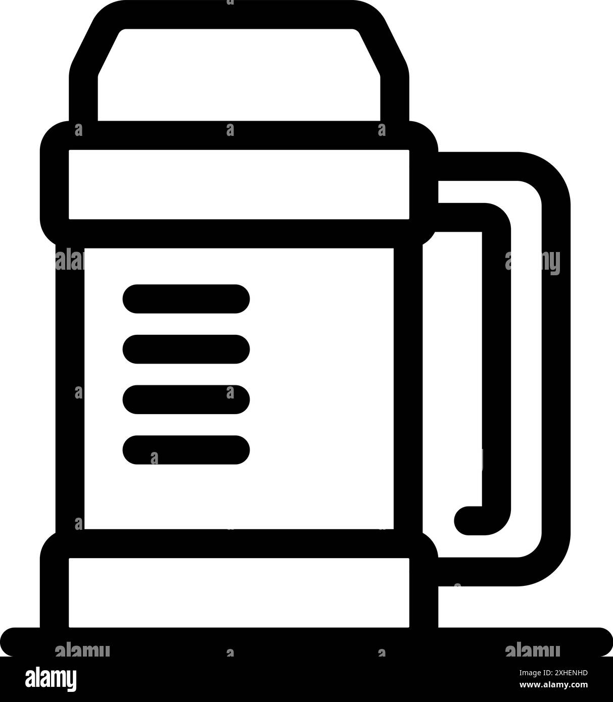 Simple and modern line icon representing a thermos flask, perfect for conveying ideas of travel ...
