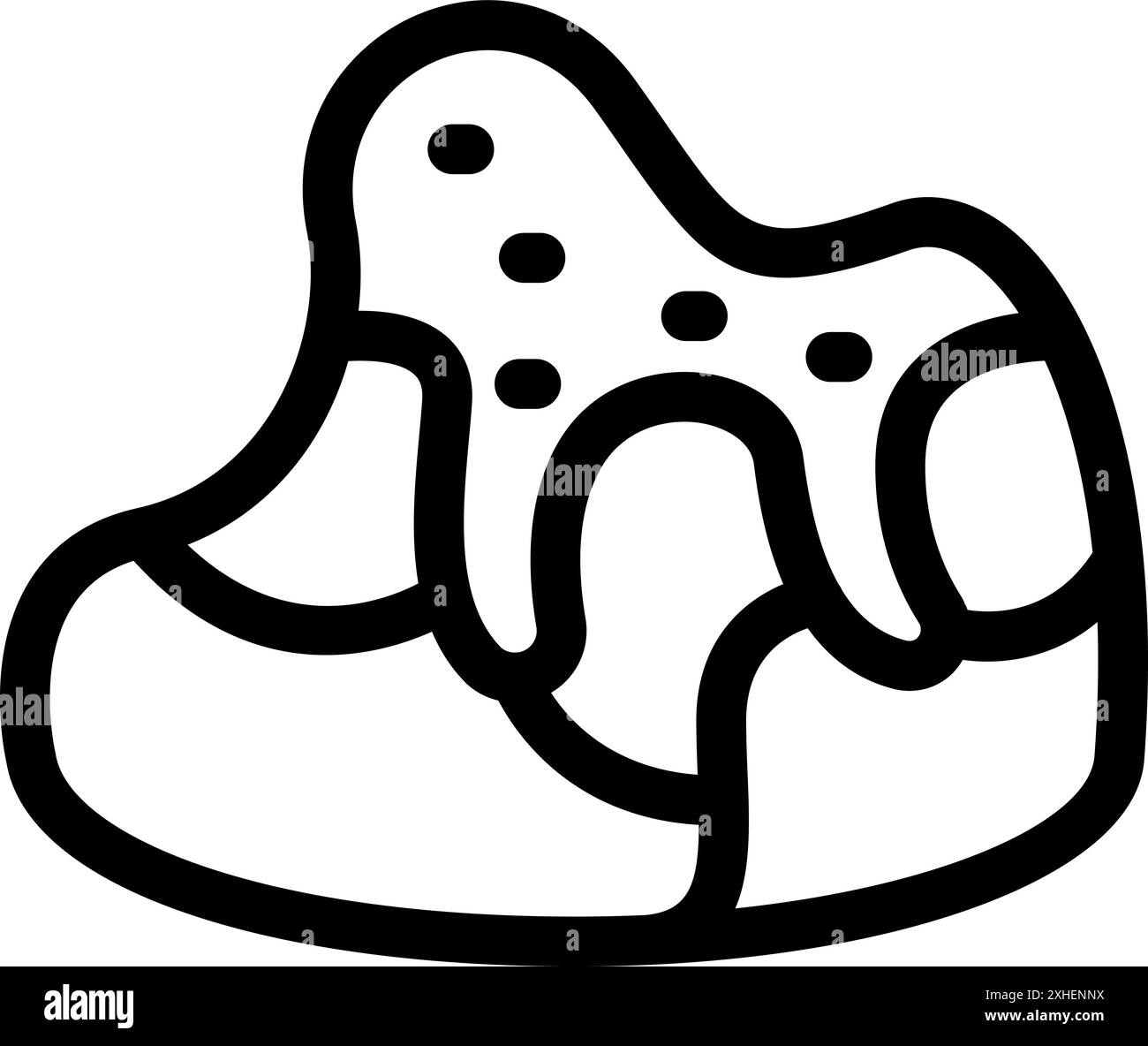 Single line drawing of a delicious round cake with icing dripping down ...