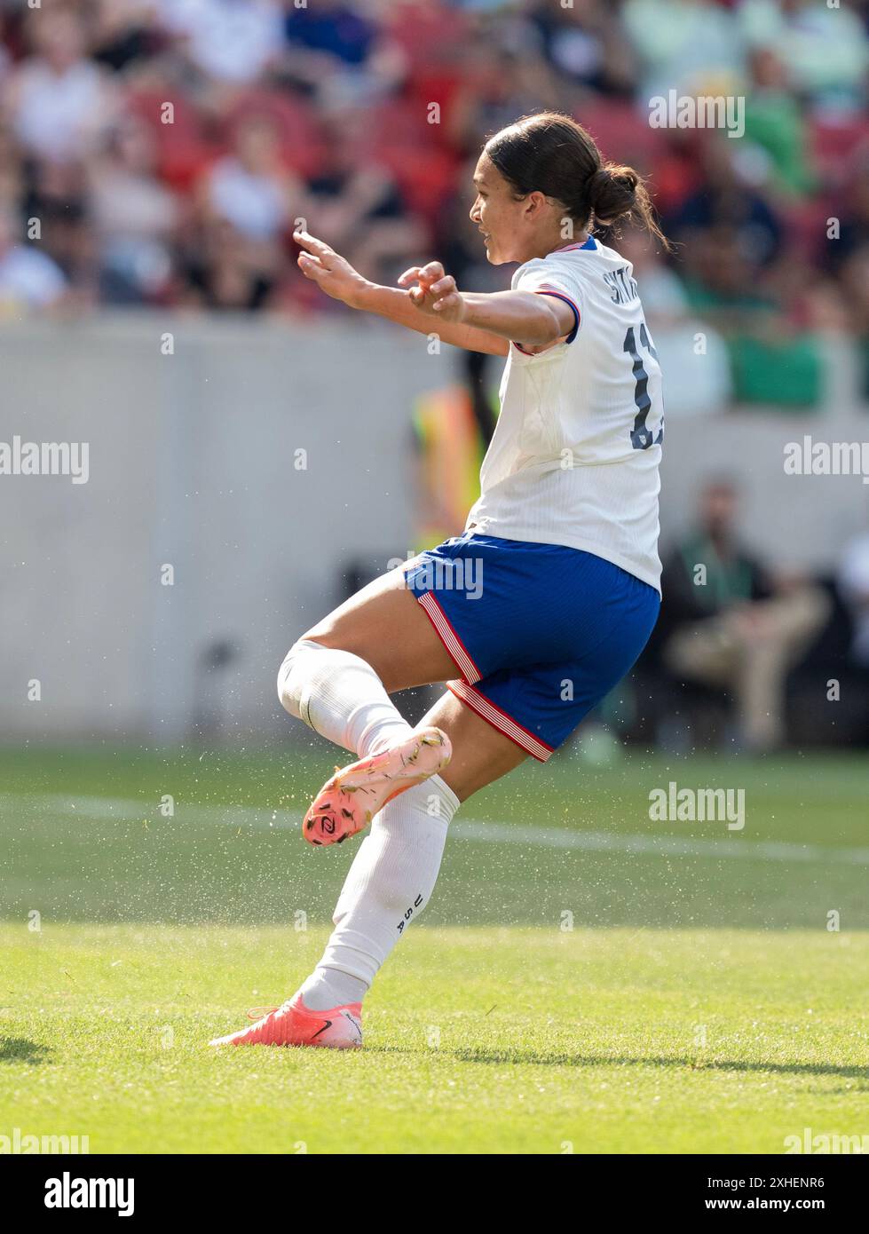 Sophia Smith (11) of USWNT in play during pre-Olympic friendly match ...