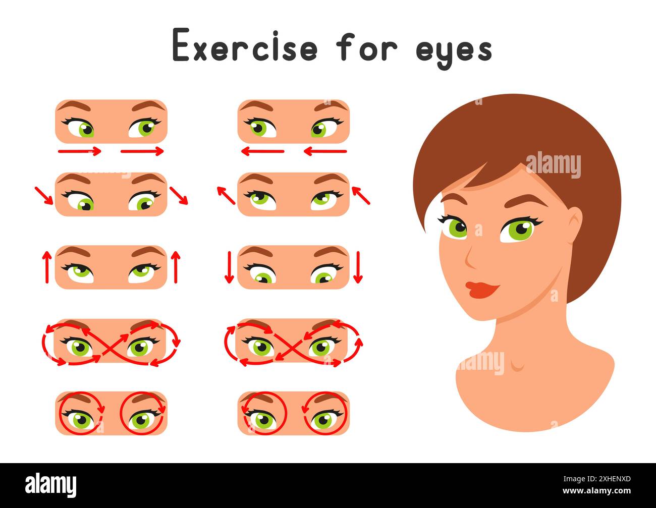 A set of exercises for the eyes. For better vision, relaxation ...