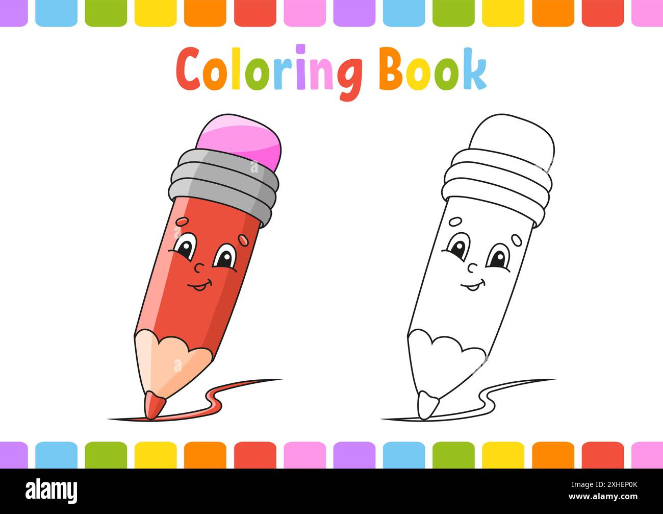 Coloring book for kids. Back to school theme. Cartoon character. Vector ...