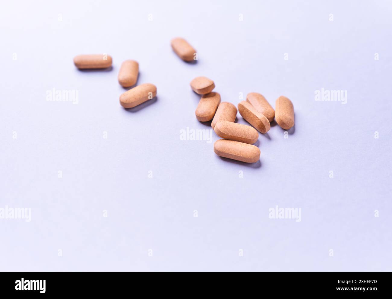 Ashwagandha (Withania somnifera) tablets. Bright background. Soft focus ...
