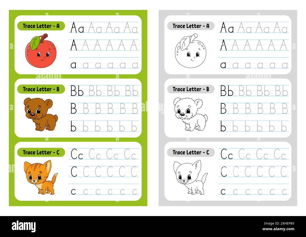 Writing letters. Tracing page. Practice sheet. Worksheet for kids. Exercise for preschools ...