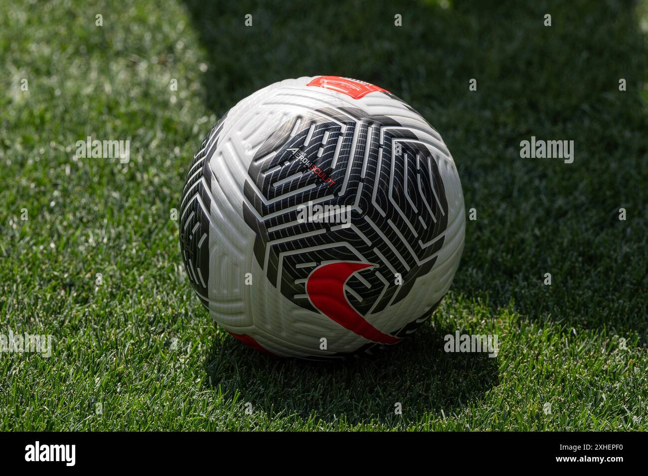 Harrison, USA. 13th July, 2024. Nike Aerowsculpt soccer ball seen ...