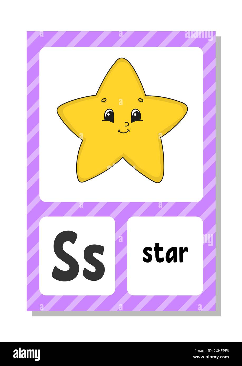 English alphabet with cartoon characters. Flash cards. Vector set ...