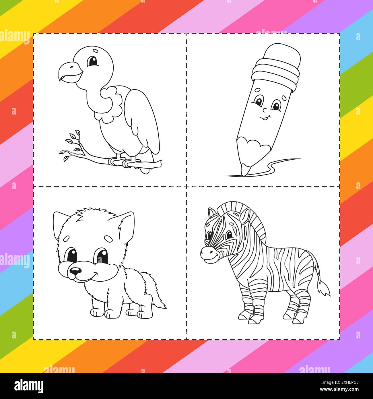 Coloring book for kids. Cartoon character. Vector illustration. Black ...