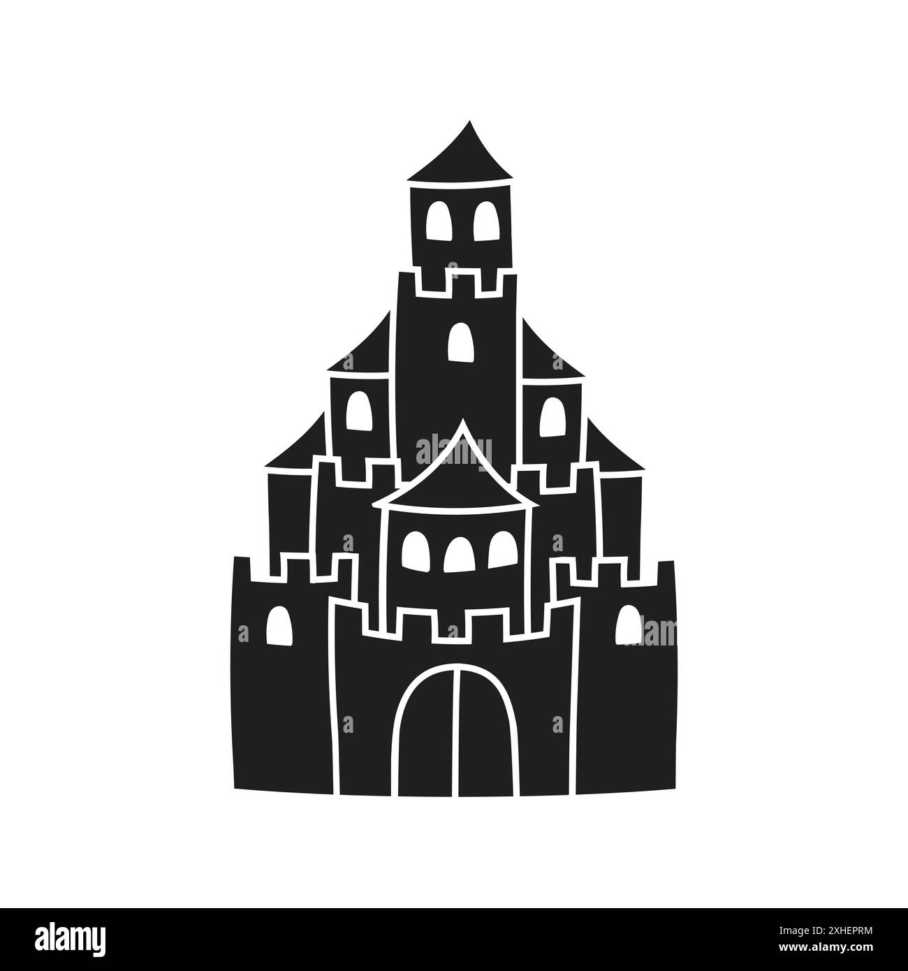Castle Black And White Clipart