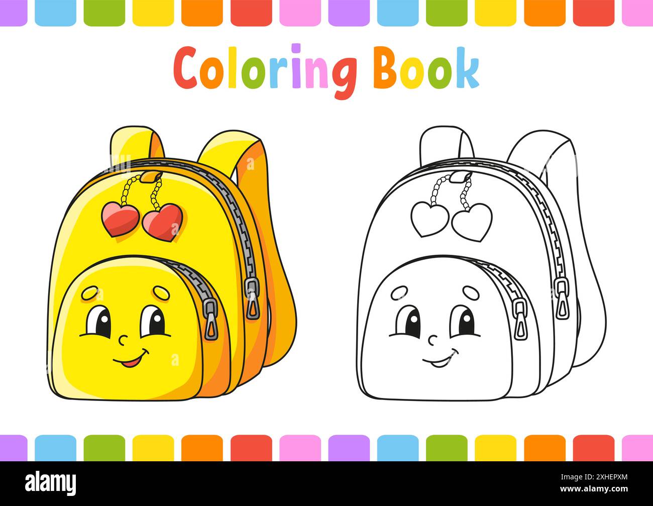 Coloring book for kids. Back to school theme. Cartoon character. Vector ...