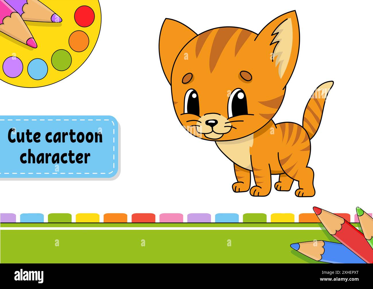 Cute character. Colorful vector illustration. Cartoon style. Isolated ...