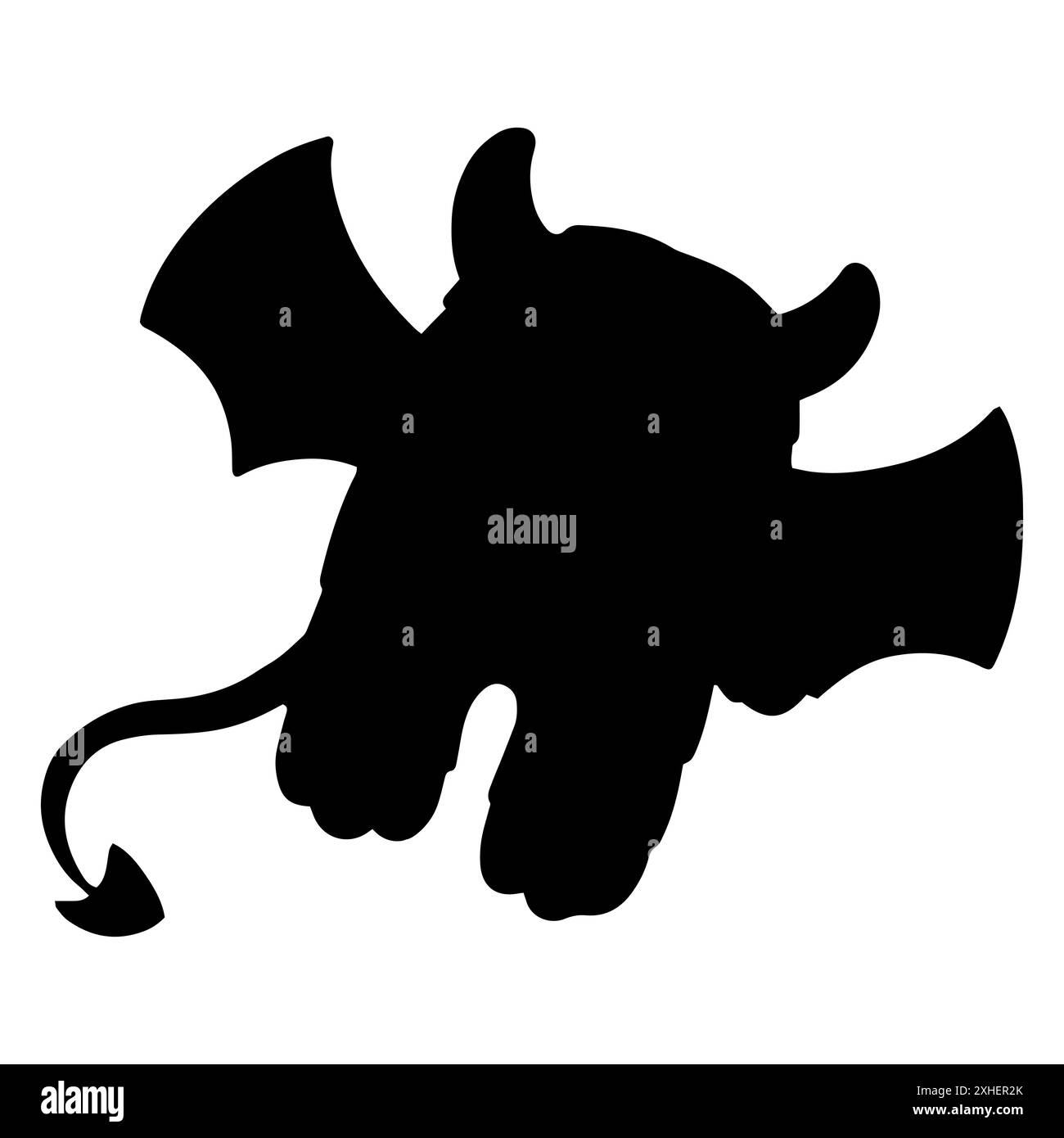 Black silhouette imp. Design element. Vector illustration isolated on ...