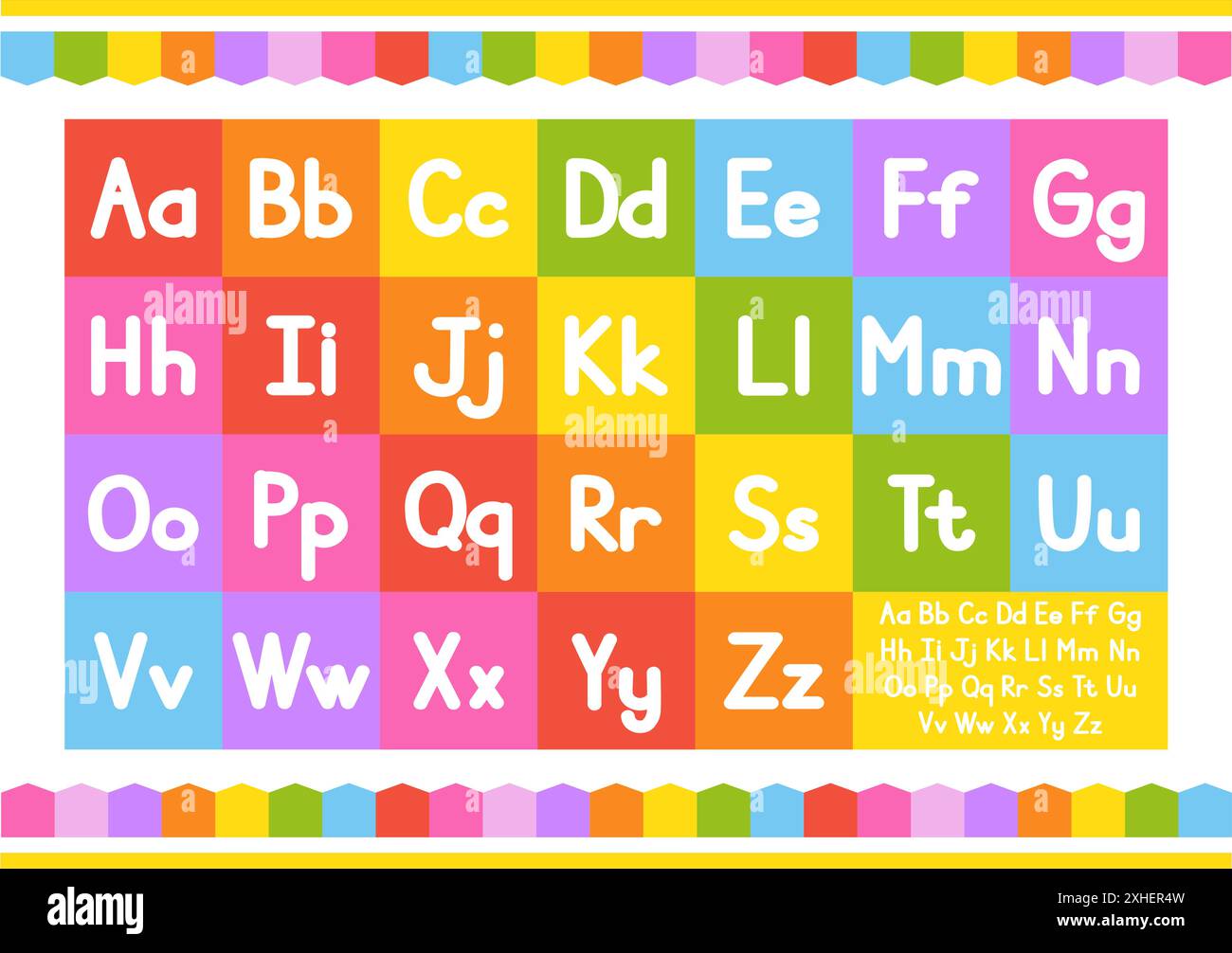 English alphabet. Vector set. Bright color style. Cartoon ABC. Funny ...
