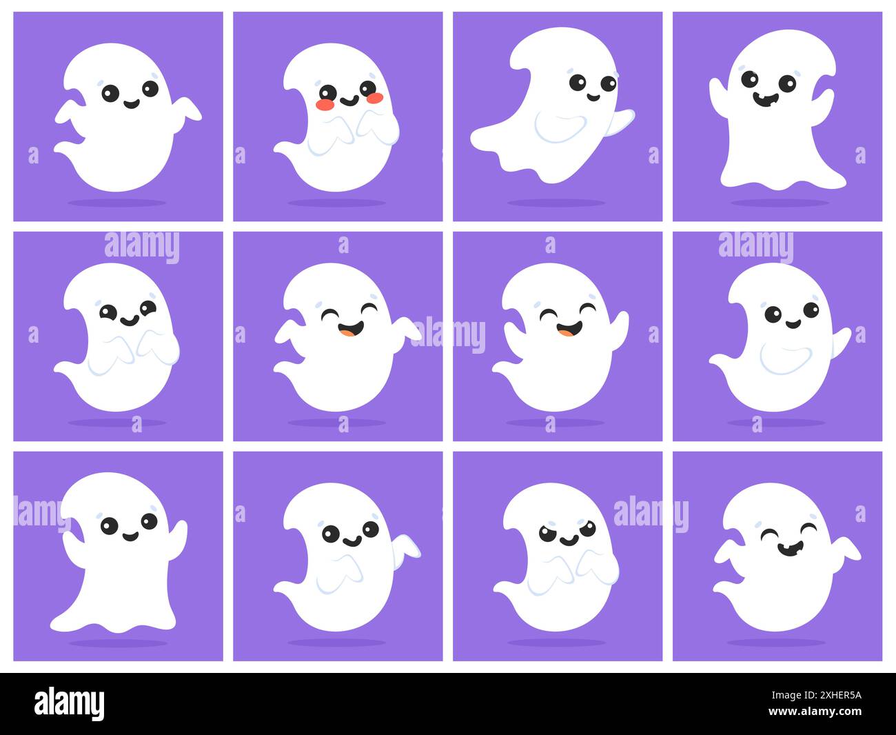 Cute ghost. Cartoon character. Colorful vector illustration. Isolated ...