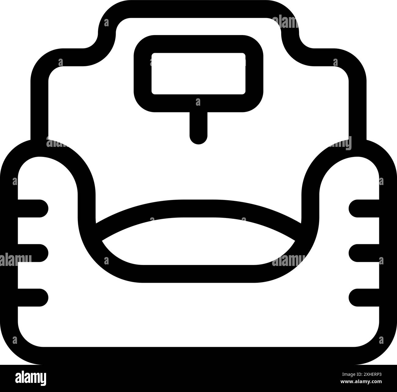 Line icon of a digital baby scale displaying increasing weight ...