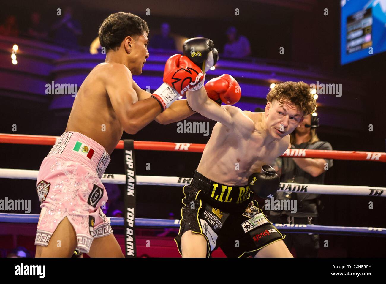 July 13, 2024: (L-R) Mikey Bracamontes and Javier Zamarron exchange ...