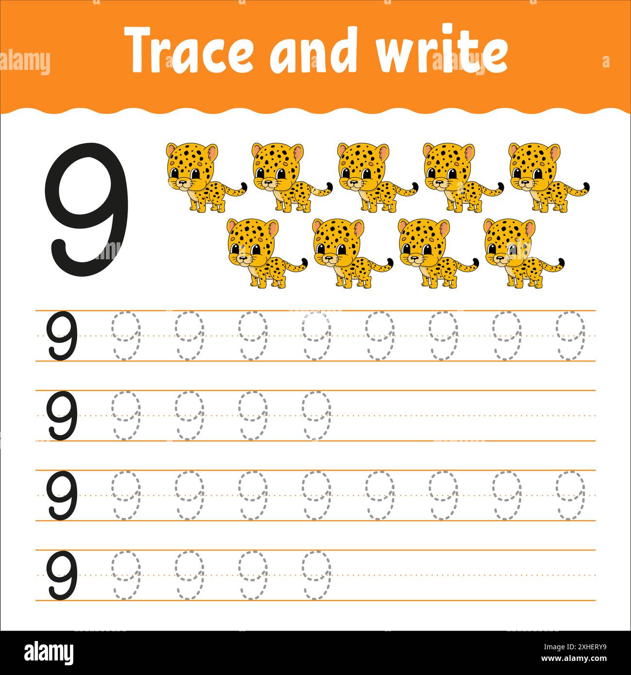 Learn Numbers. Trace and write. Handwriting practice. Learning numbers ...
