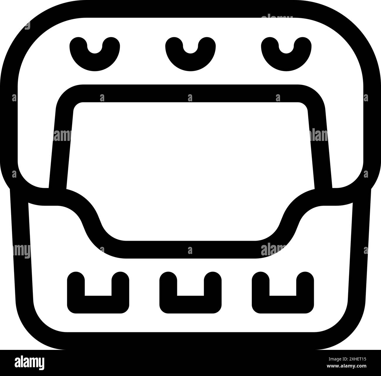 Black outline icon representing an empty plastic container, typically ...