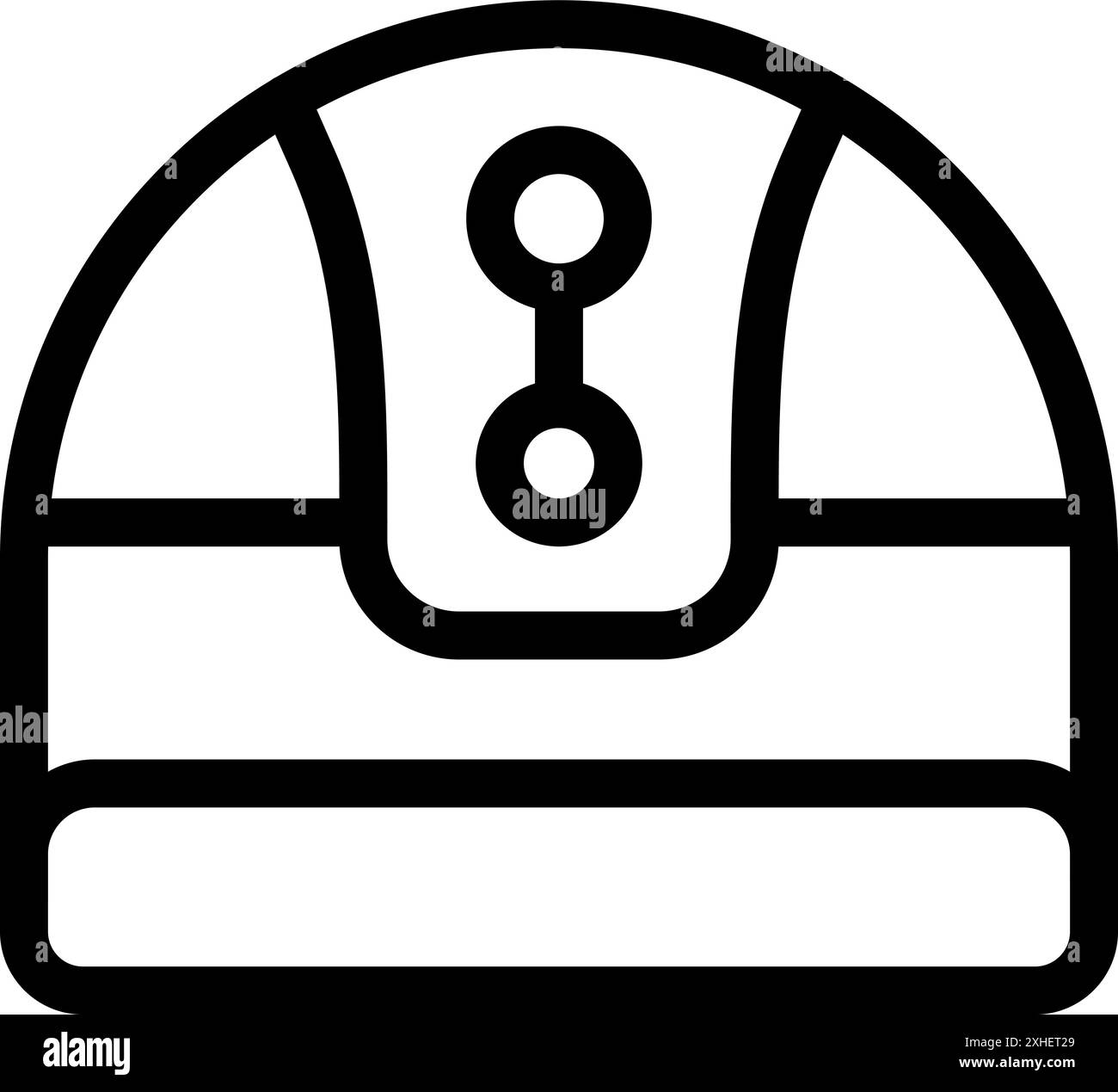 Simple line icon of a hard hat, typically worn by engineers on ...