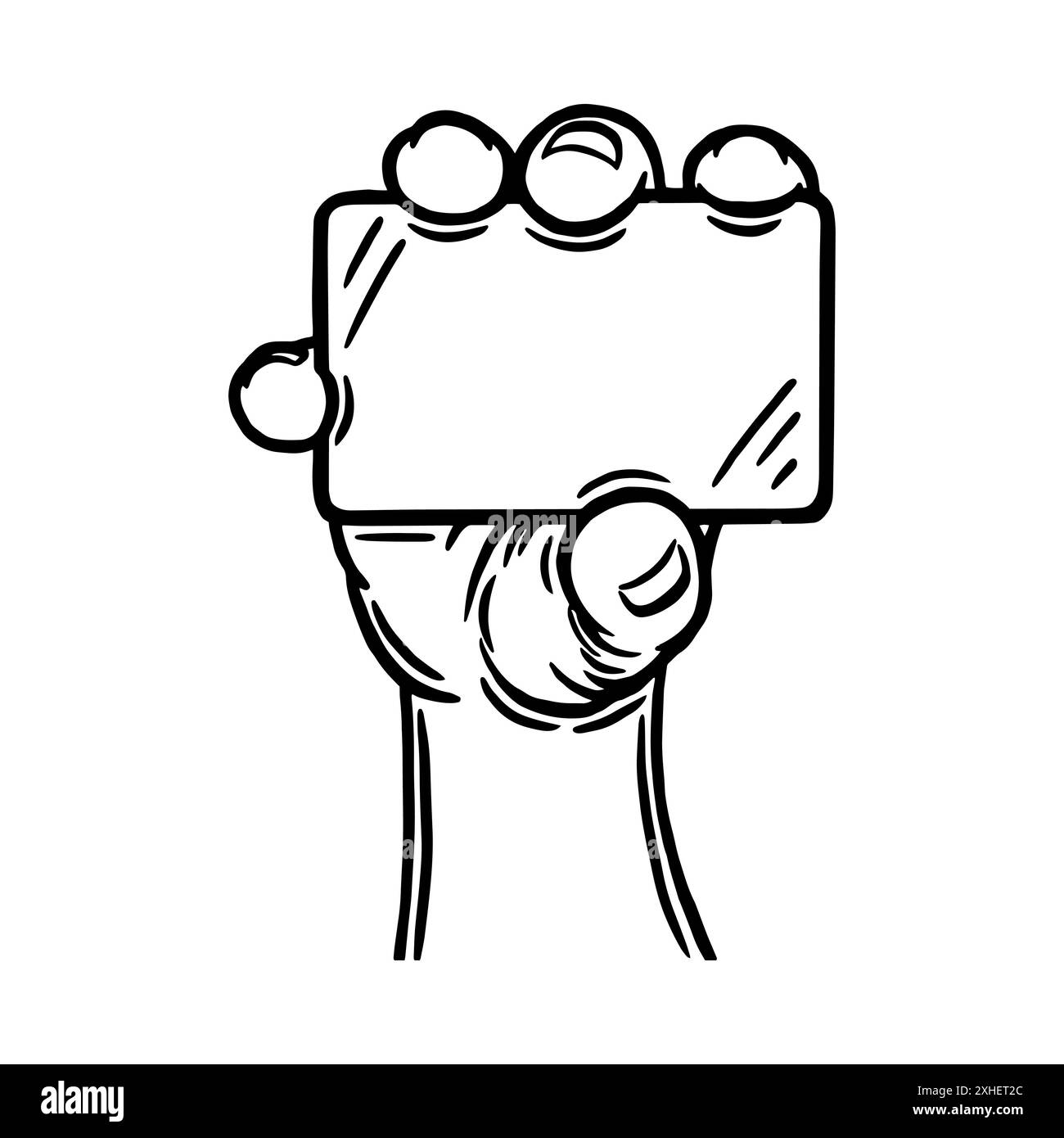 Male hand gestures. Man holds a business card. Outline silhouette. Design element. Vector ...