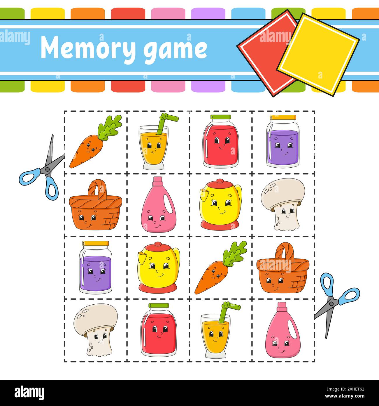 Memory game for kids. Education developing worksheet. Activity page ...