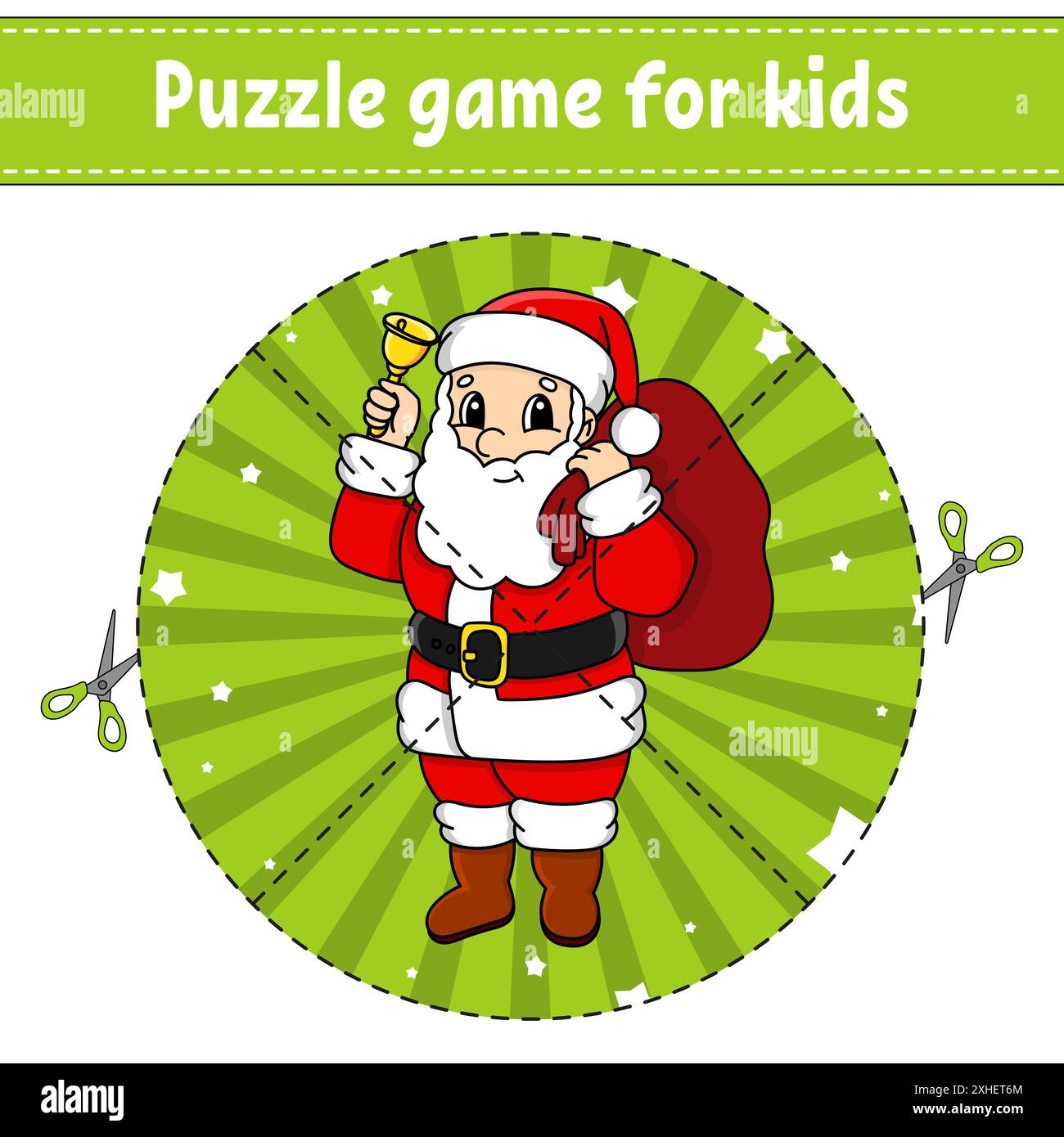 Cut and play. Round puzzle santa claus. Logic puzzle for kids. Activity ...
