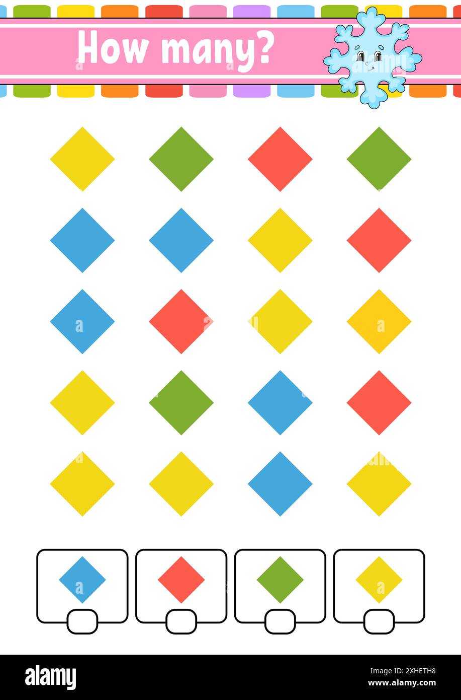 Counting game for children. Happy characters. Learning mathematics. How ...