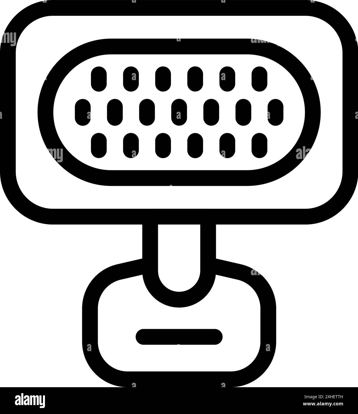 Line drawing icon of a led grow light panel hanging from ceiling ...