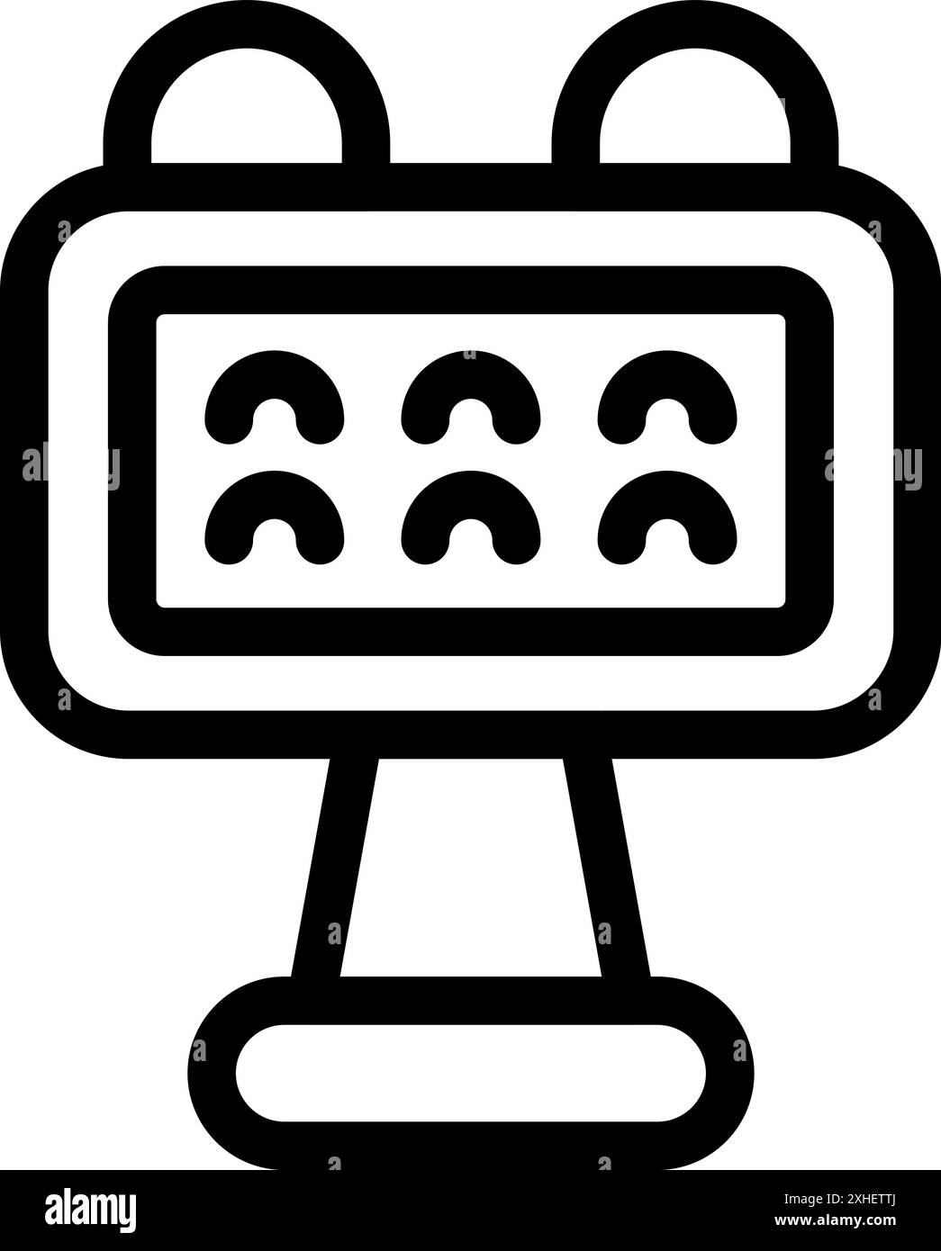 Simple black and white icon of a scoreboard displaying the results of a ...